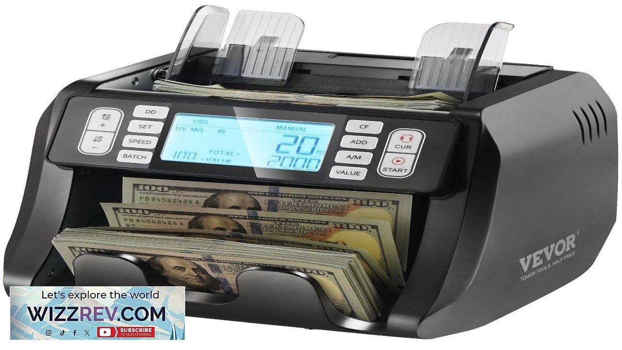 VEVOR Money Counter Machine Bill Counter with UV MG IR and DD - YouTube