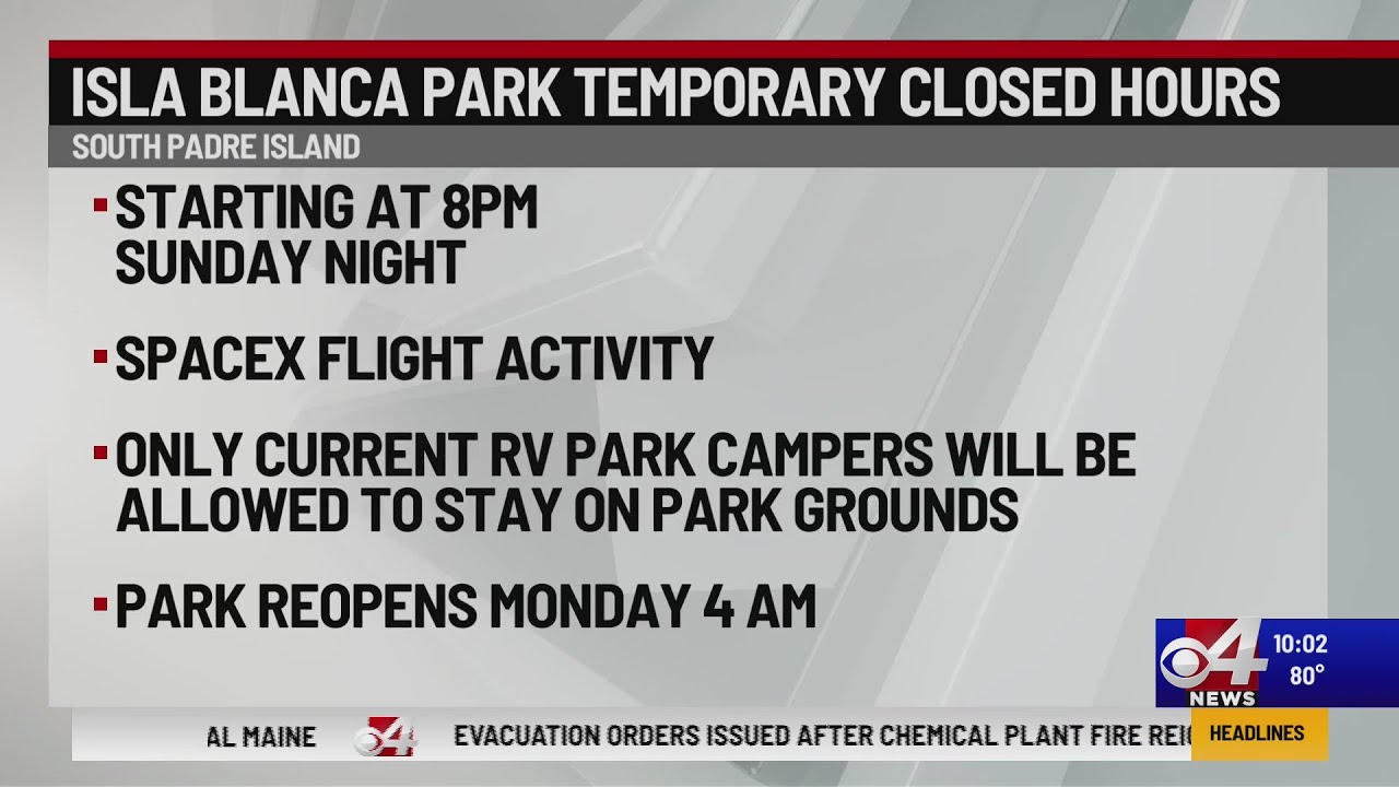 Isla Blanca park temporary closing hours - YouTube