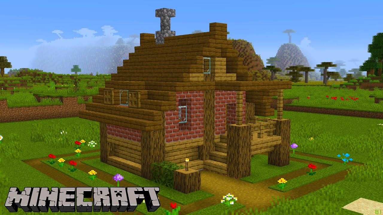 MINECRAFT: Brick House Tutorial [Starter House] - YouTube