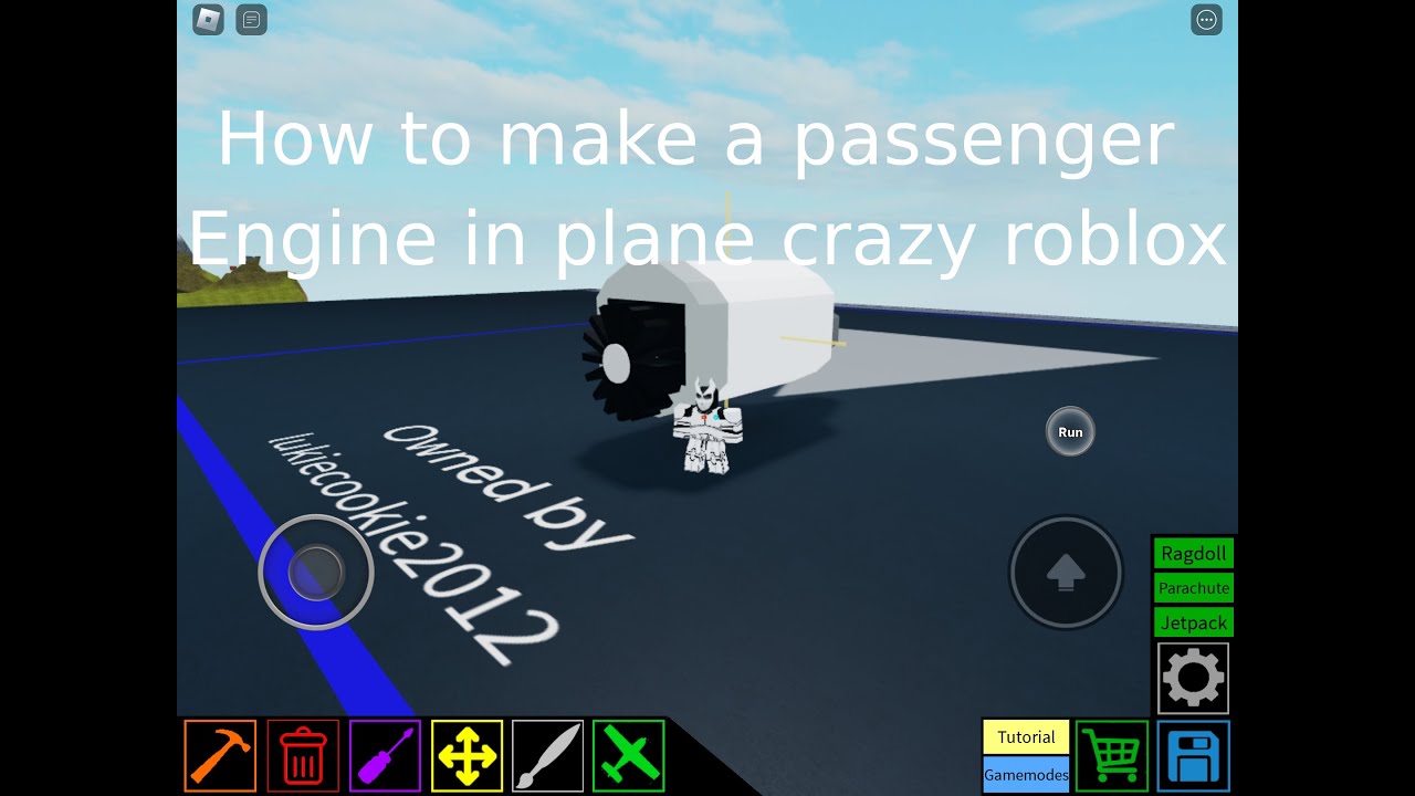How to make a Passenger PLANE ENGINE In Roblox plane crazy - YouTube
