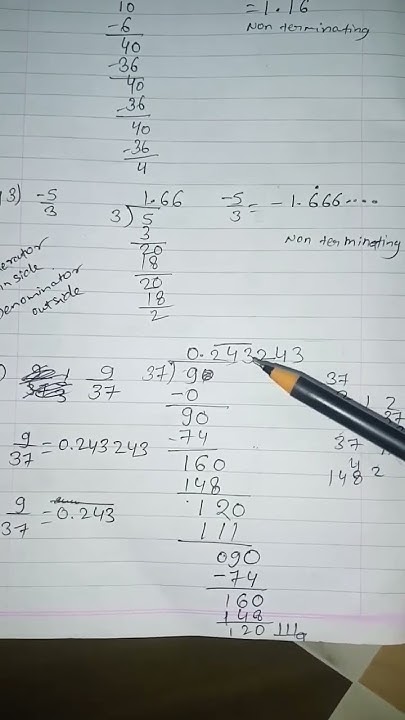 Decimal Representation of rational number class 8 Terminating non ...