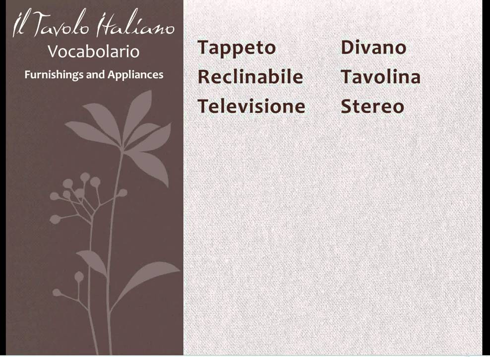 Learn to speak Italian - Vocabulary - some Appliances and Furnishings ...