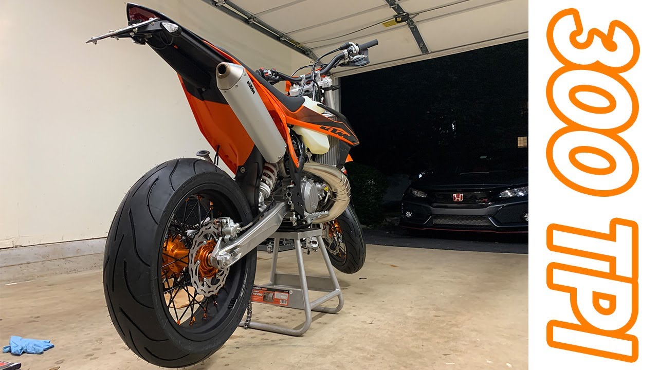 KTM 300 XC-W TPI Supermoto - 2 Stroke Supermoto Build Part 3 - YouTube