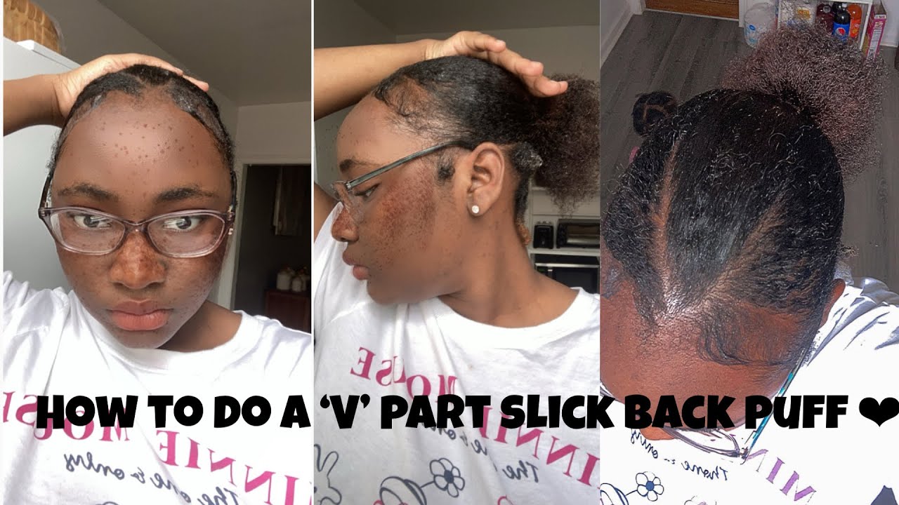How to do a ‘v’ part slick back puff💨💕// quick and easy// TikTok ...
