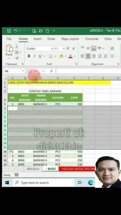 CARA CEPAT MENAMBAHKAN BARIS DI EXCEL | @diexcelin #Shorts #tutorialexcel #tipsexcel - YouTube