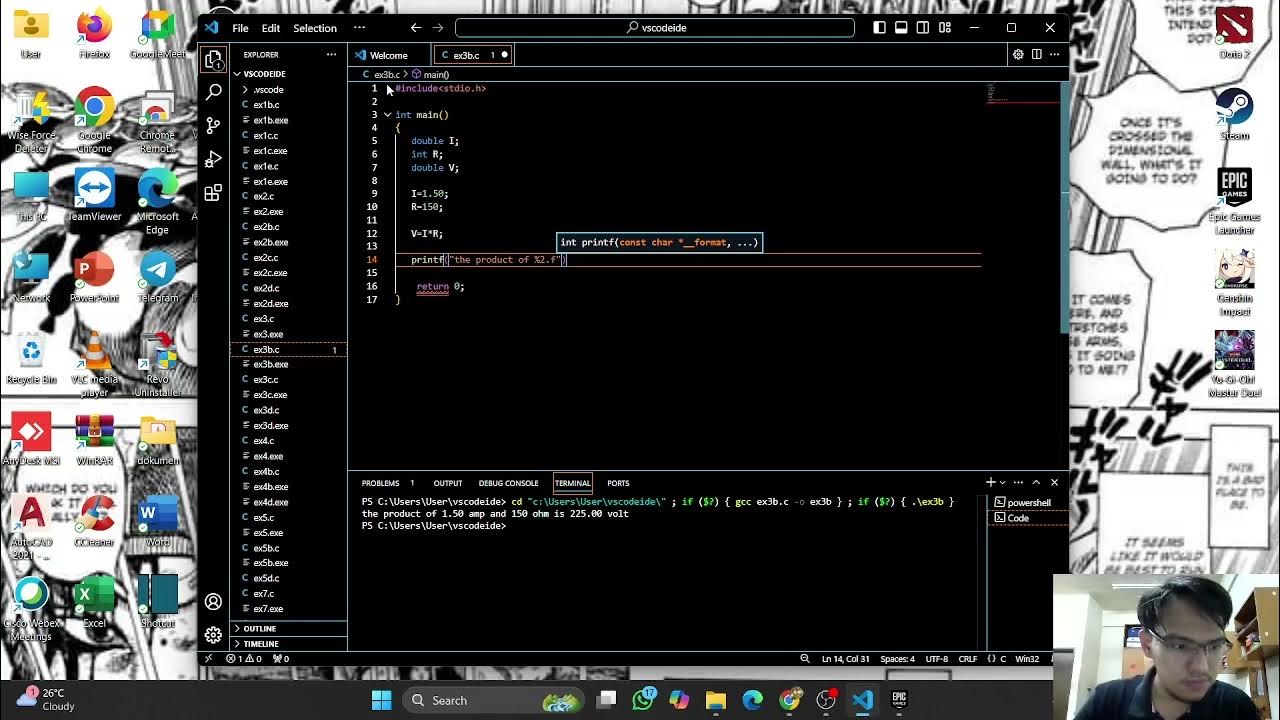 How to calculate voltage in c programming - YouTube