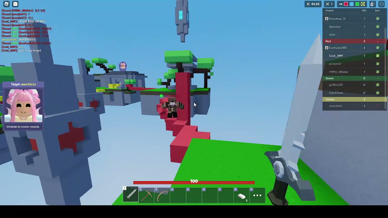 I found moonfallx in squad at roblox bedwars idk if it's real or fake ...