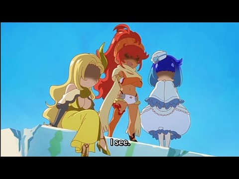 Goddess Ninrir eating new Sweet's other Goddess watching |Campfire cooking in another world