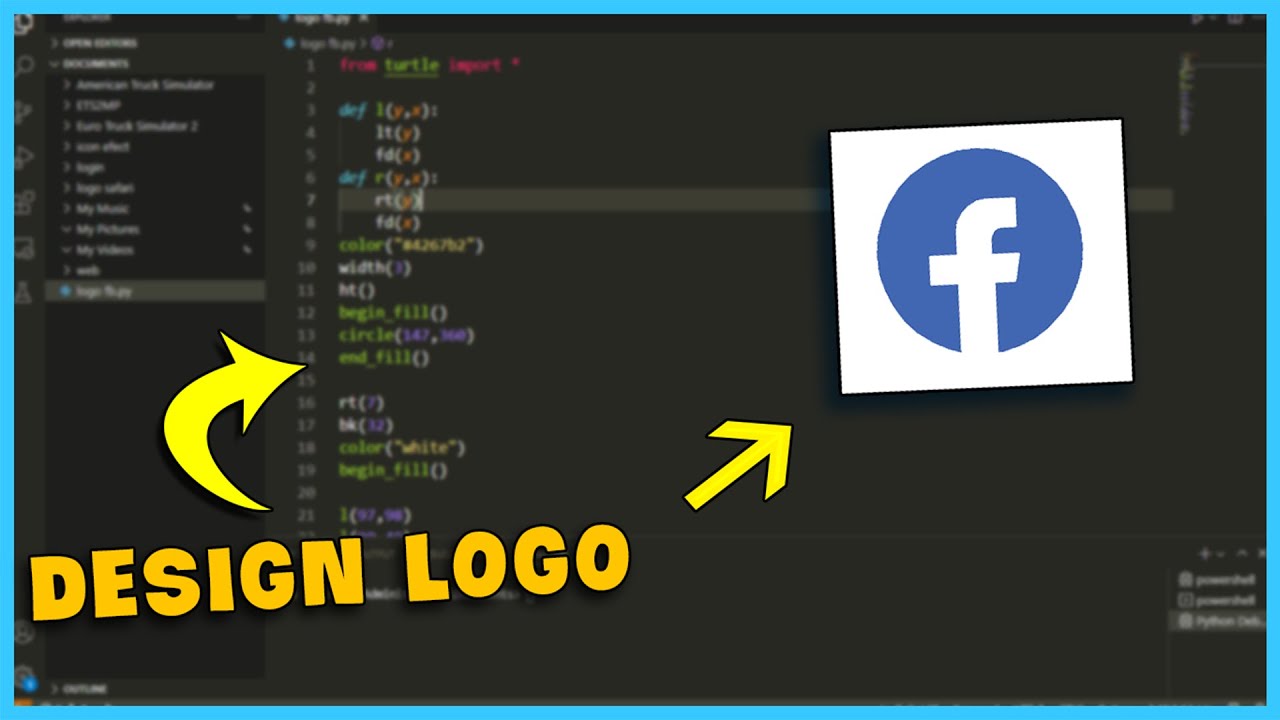 Dùng Code Python Design Logo FaceBook | PYTHON CƠ BẢN - YouTube
