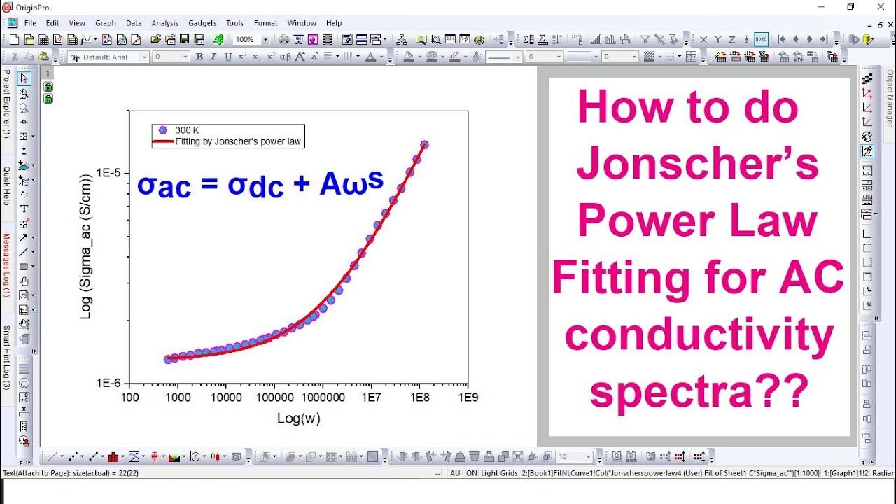 Jonscher's power law fitting for AC conductivity spectra - YouTube