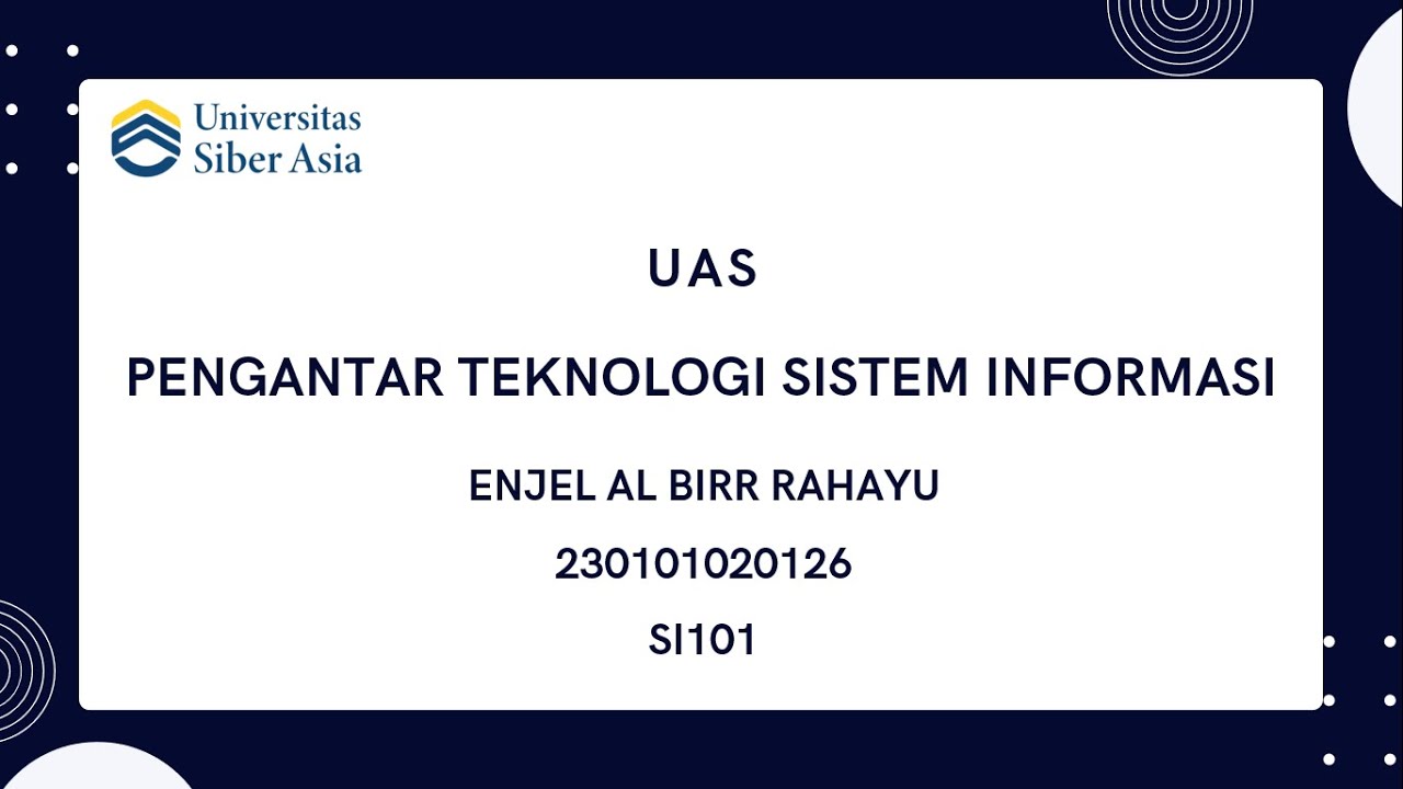UAS PTSI UNIVERSITAS SIBER ASIA - YouTube