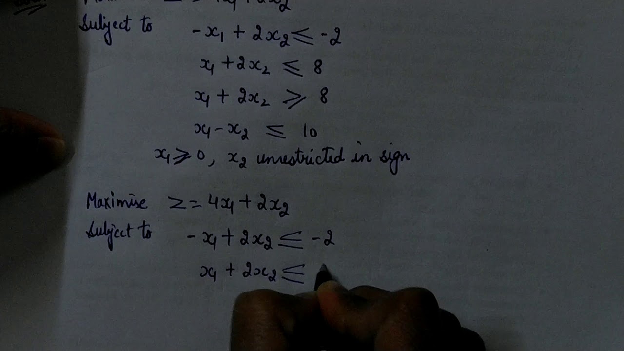 LPP Duality(Mixed Constraints and Unrestricted Sign) - YouTube