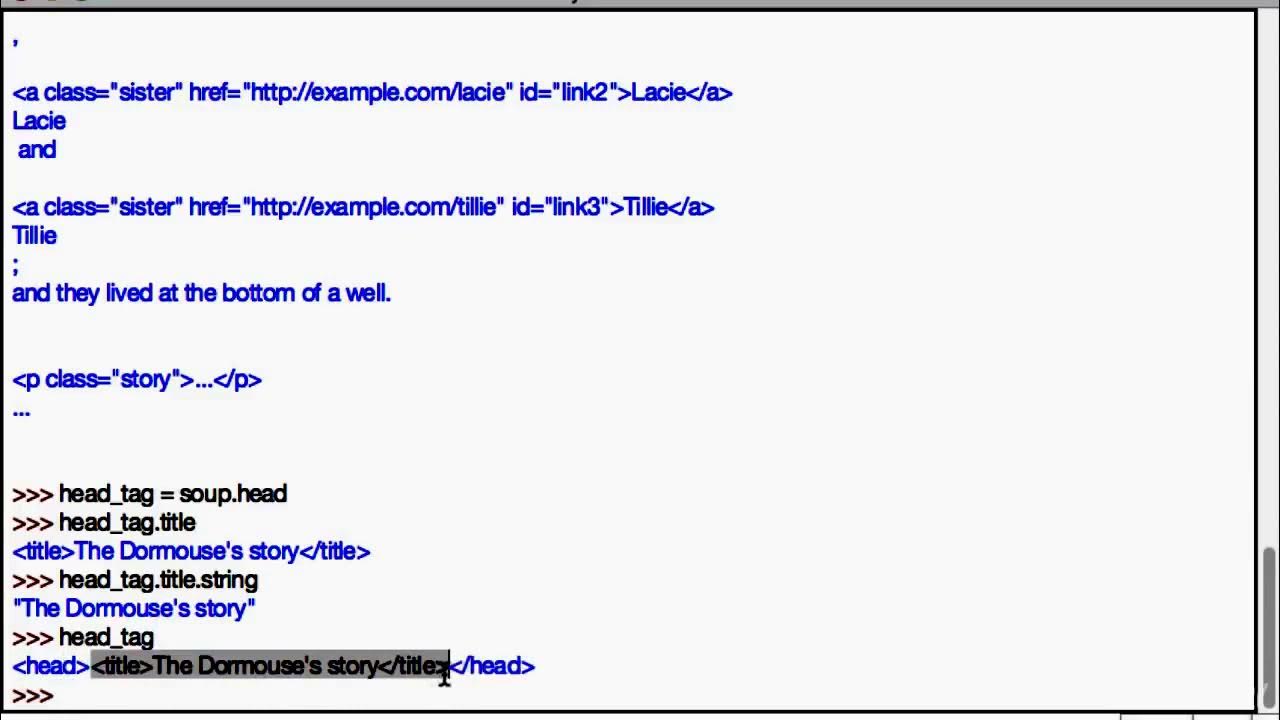 09 Beautiful Soup HTML Parsing 06 String and Parent - YouTube
