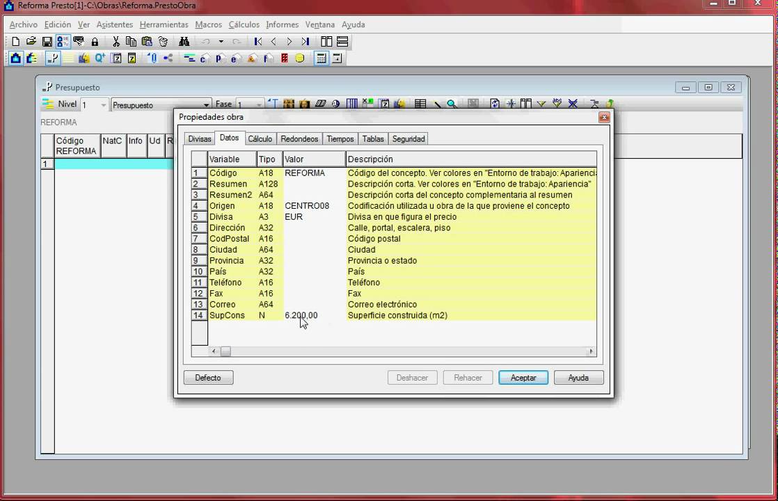 Crear un presupuesto en Presto - YouTube