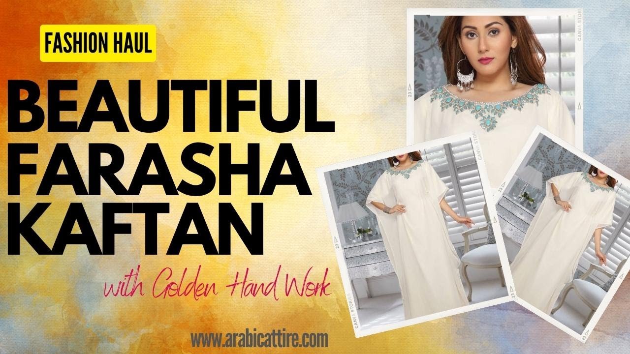Exquisite Farasha with Golden Hand Work | Arabic Attire - YouTube