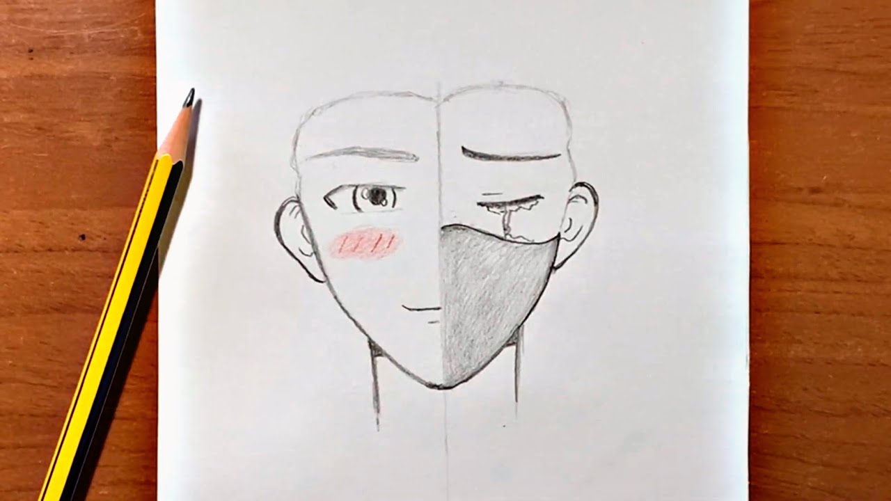 Easy drawing | how to draw a boy sad and happy - YouTube