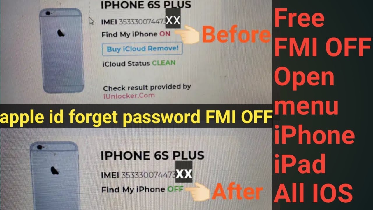 Permanent icloud FMI OFF Open Menu ( Active menu ) 5s TO 11 PRO MAX ...