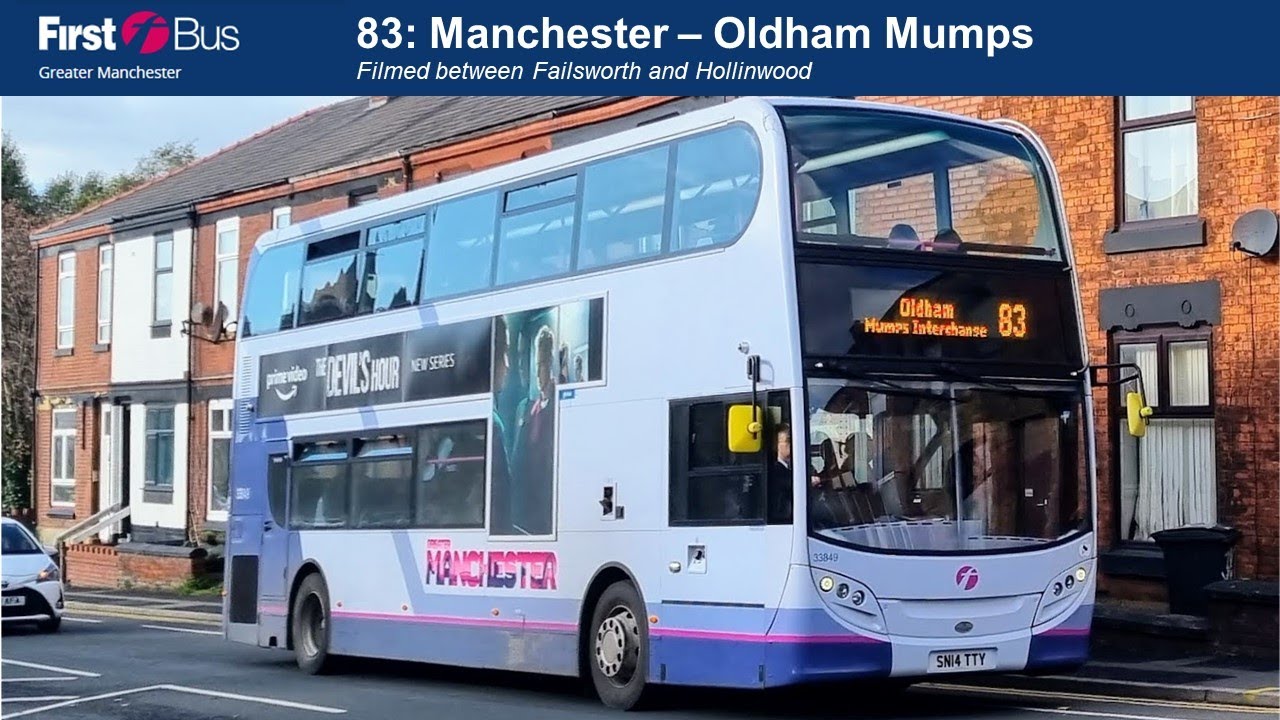 First Manchester 83 service between Failsworth and Hollinwood. - YouTube