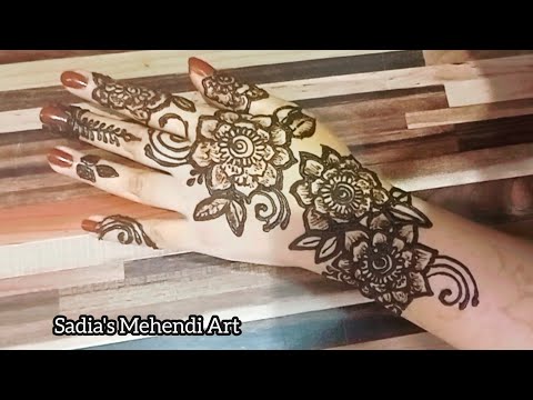 Arabic Flower Design Mehndi Floral Design - YouTube