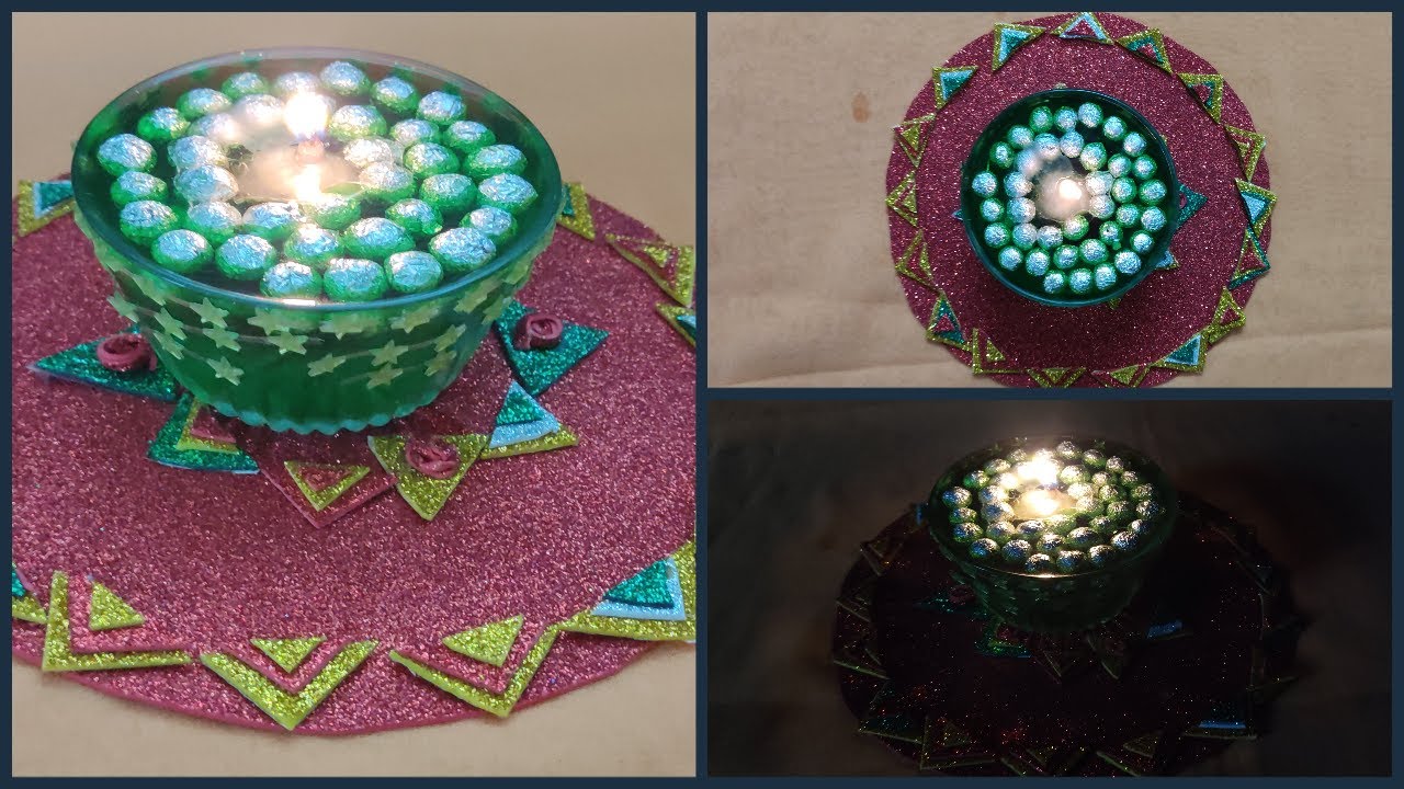How to decorate diya at home | Diya Decoration For Diwali - YouTube