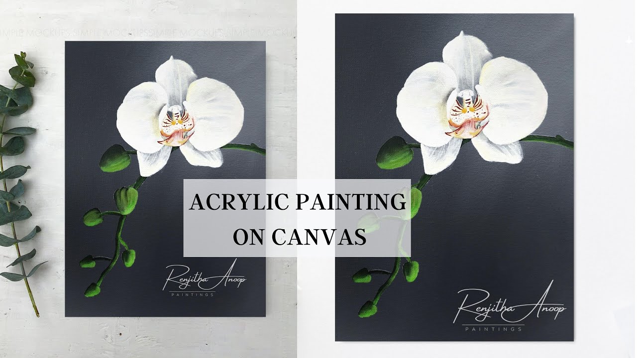 White Orchid Flower Painting
