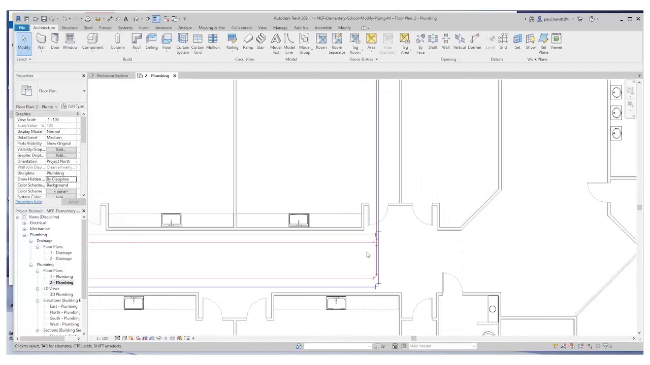 Revit MEP - Modify Pipes - YouTube