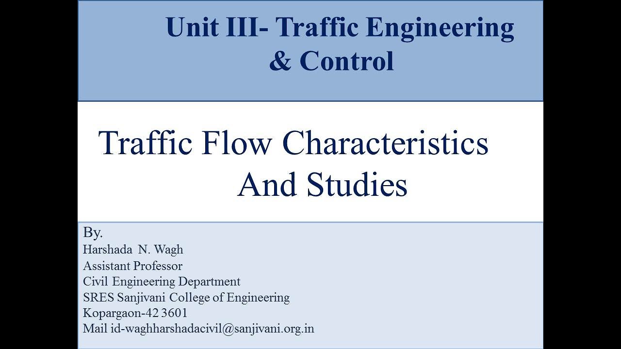 Traffic flow characteristics , studies - YouTube