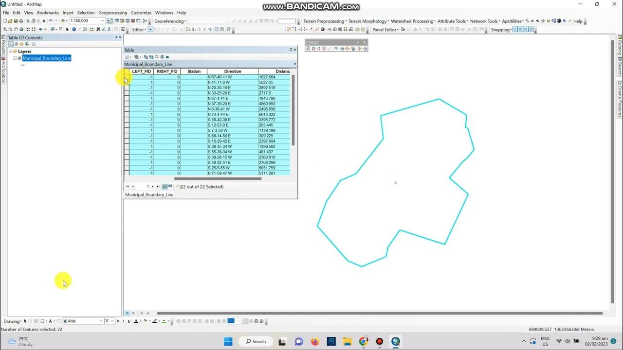 How To Add Direction And Distance In Arcgis Youtube