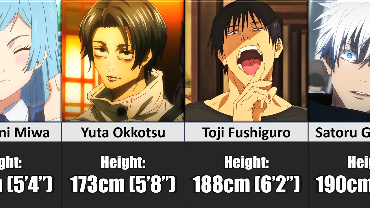Who is the Tallest? Jujutsu Kaisen Characters Height - YouTube