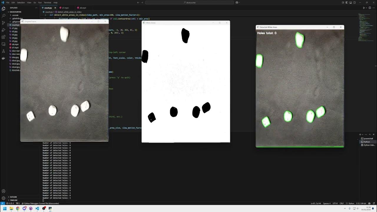 Detect and Count Dice Rolls #opencv - YouTube
