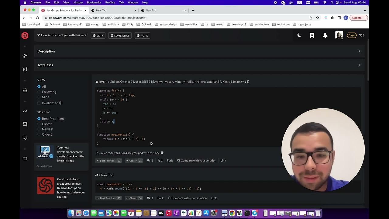 Codewars javasript, решение задачи Perimeter of squares in rectangle - YouTube