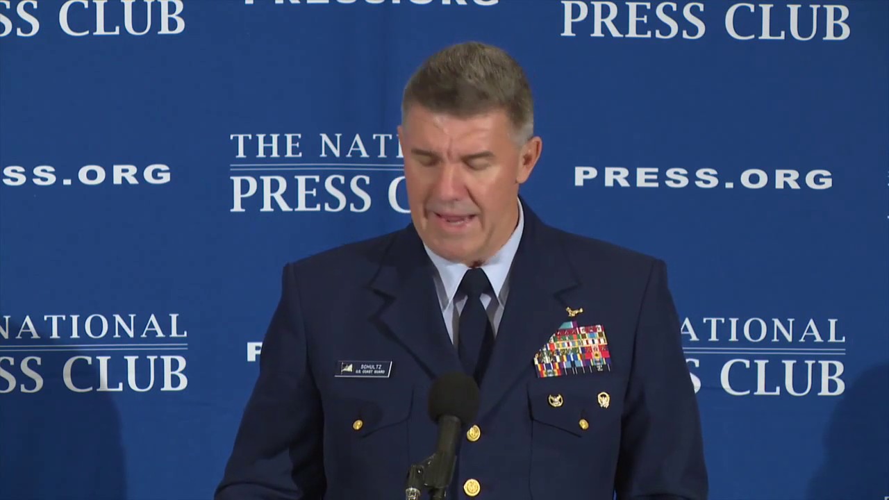 USCG Commandant Admiral Karl L. Schultz speaks at The National Press ...