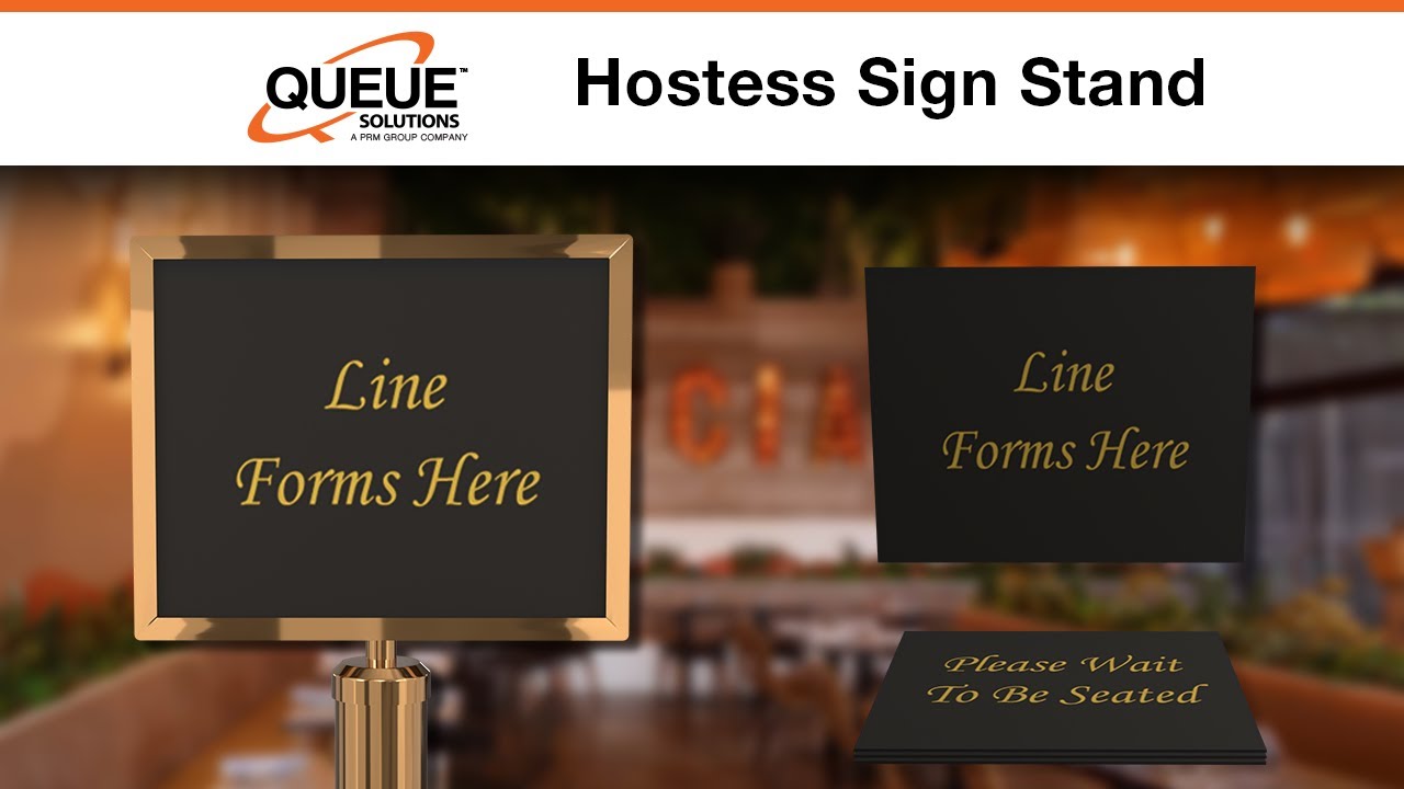 The Restaurant Hostess Sign Stand | Queue Solutions - YouTube