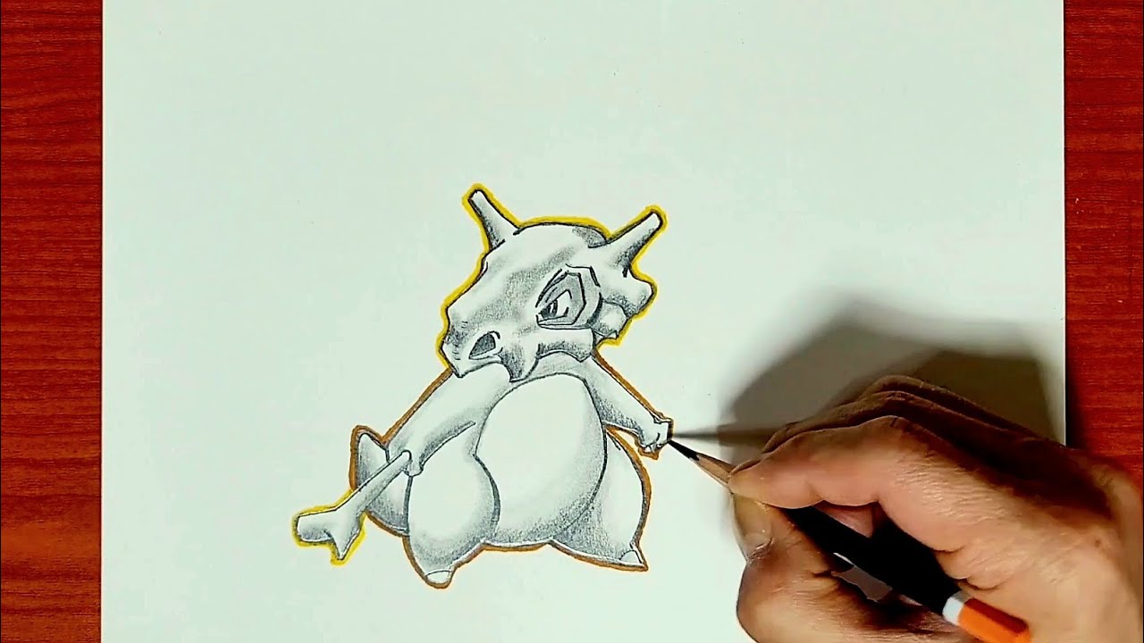 Drawing with the Pokemon Cubone Pencil - YouTube