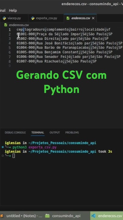 Gerando Csv Com Python Pythontutorial Aprenderpython Dados Análisededados Youtube 