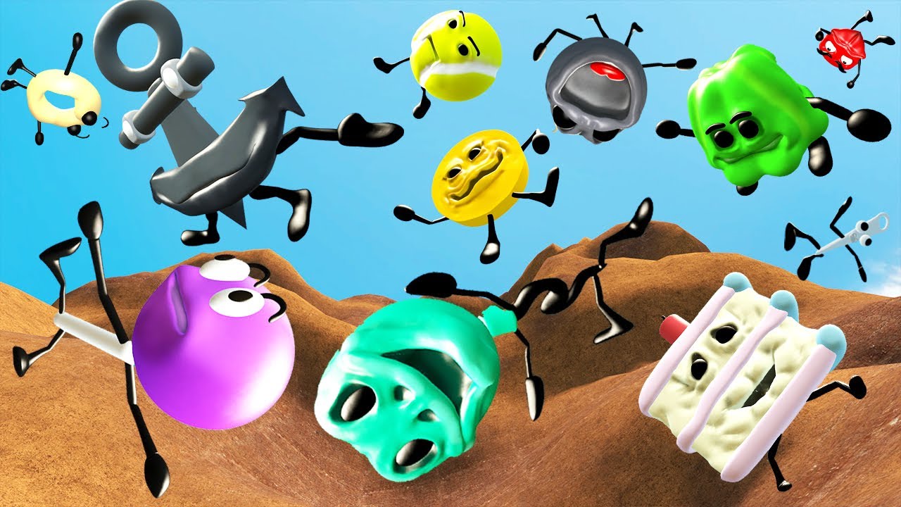 ⛰ CLIFF JUMP ALL NEW BFDI 1-4 3D SANIC CLONES MEMES SPARTAN KICKING in ...