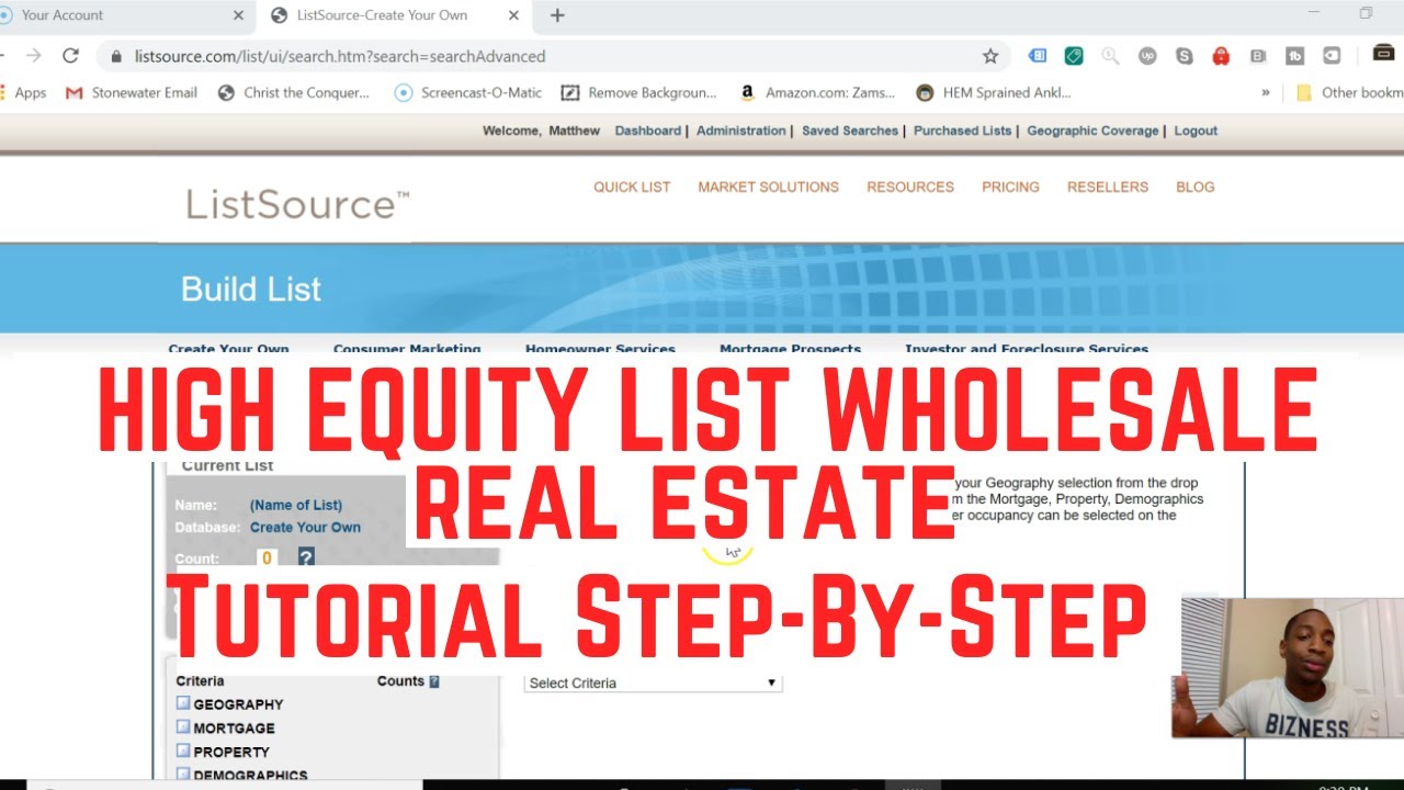 HIGH EQUITY Owner Occupied List using Listsource Step by Step Tutorial ...