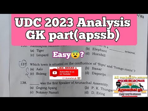 UDC 2023 paper solved GS part by KB arunachalgk #udc #apssb #ldc #mts #police #arunachalpradesh ...