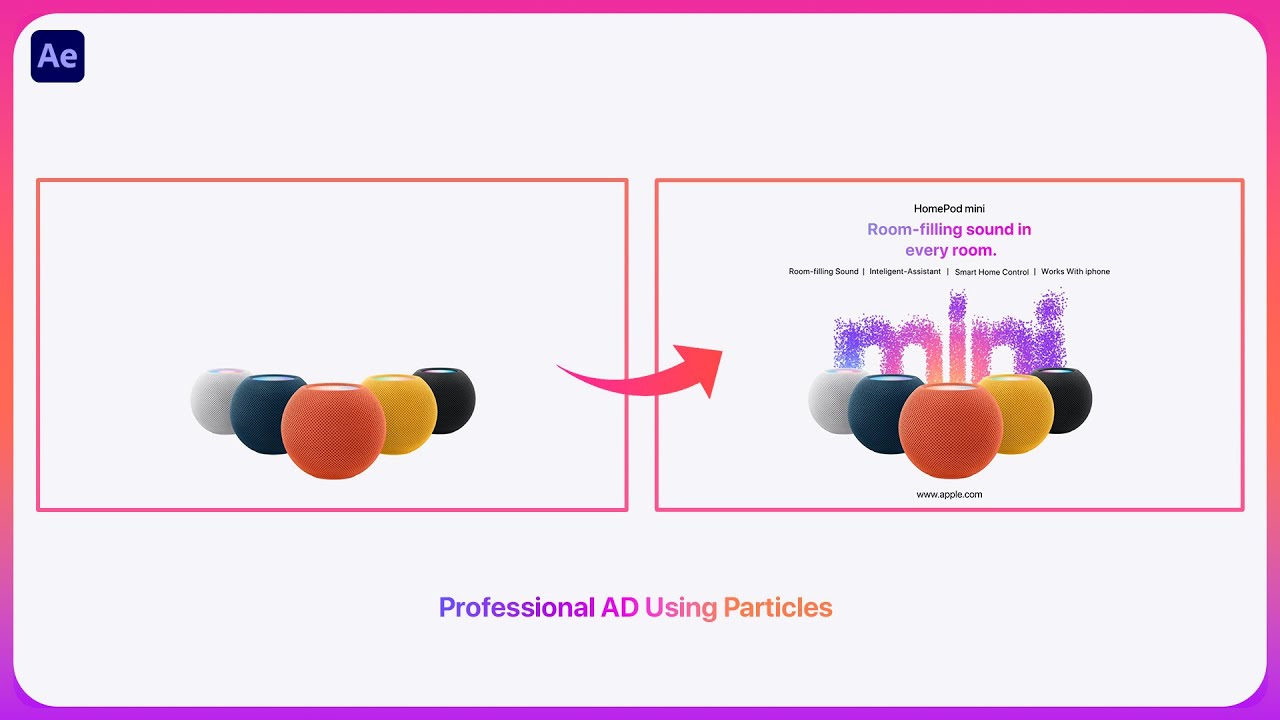 Apple HomePod Mini Professional AD using Particles | Motion Graphics ...
