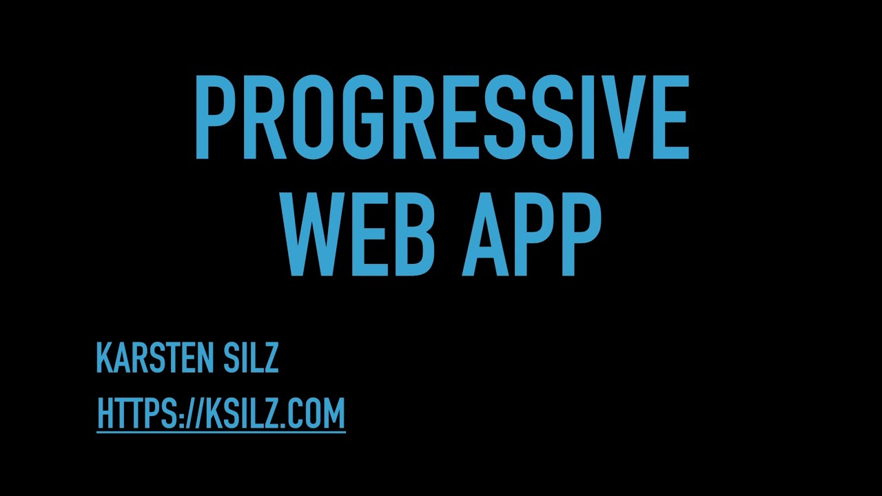 Karsten Silz Work Samples: Progressive Web App - YouTube