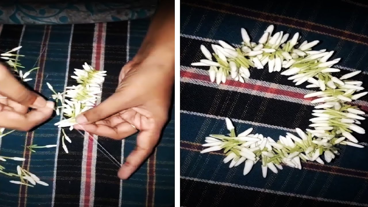 సన్నజాజి పువ్వులు మాల కట్టడం ఎలా | How To String Sannajaji Flowers ...
