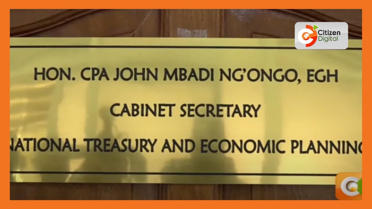 John Mbadi takes over as the new Cabinet secretary for treasury - YouTube