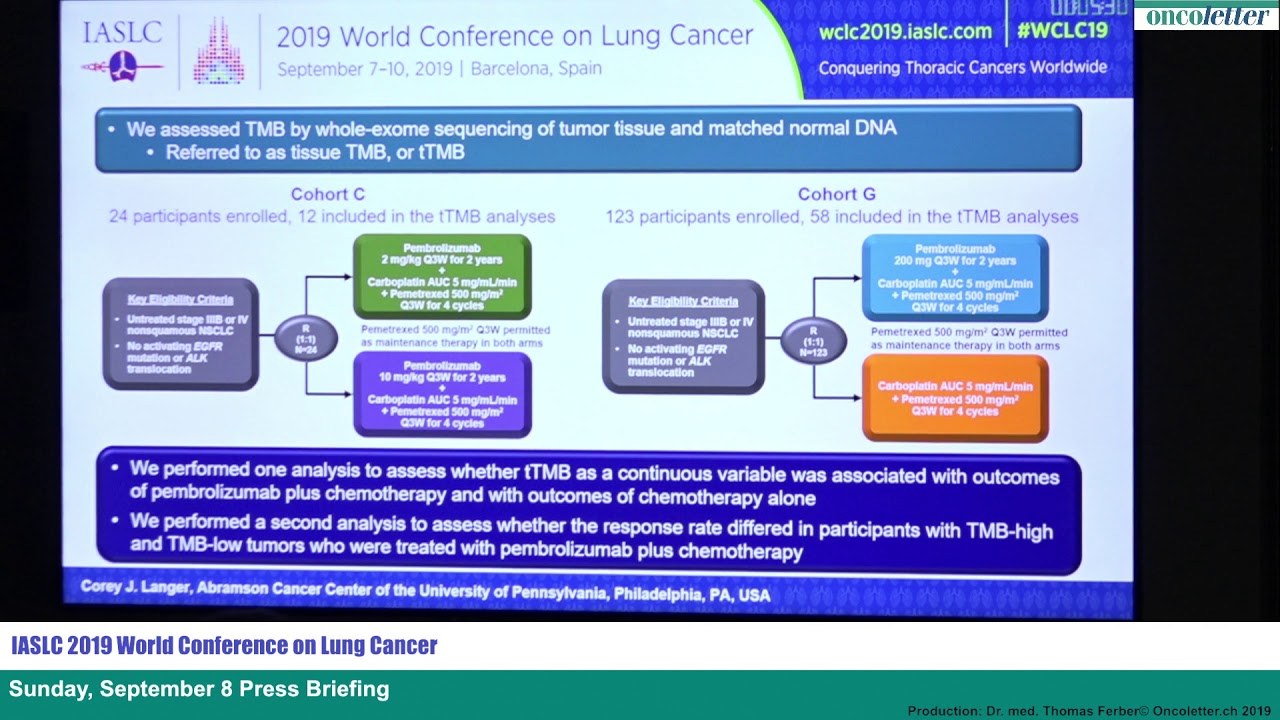 KEYNOTE-021: TMB & Outcomes for Carboplatin & Pemetrexed +/- Pembro for ...
