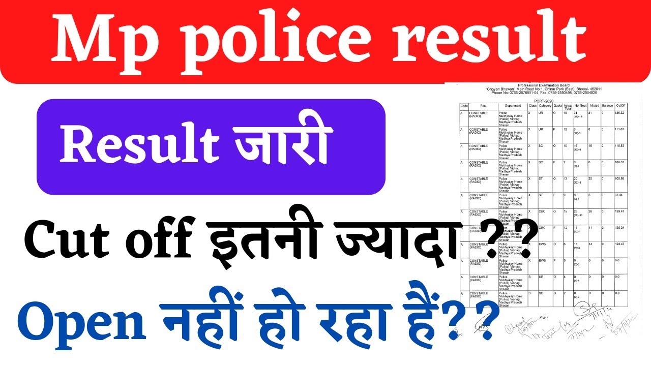 mp police result out 2020 || mp police final merit list || mp police ...