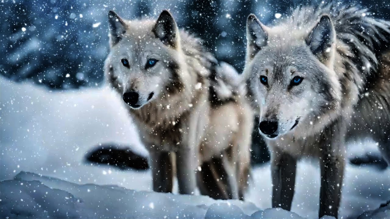 Captivating Winter Ambience: Wolves Howling & Relaxing Sounds - YouTube