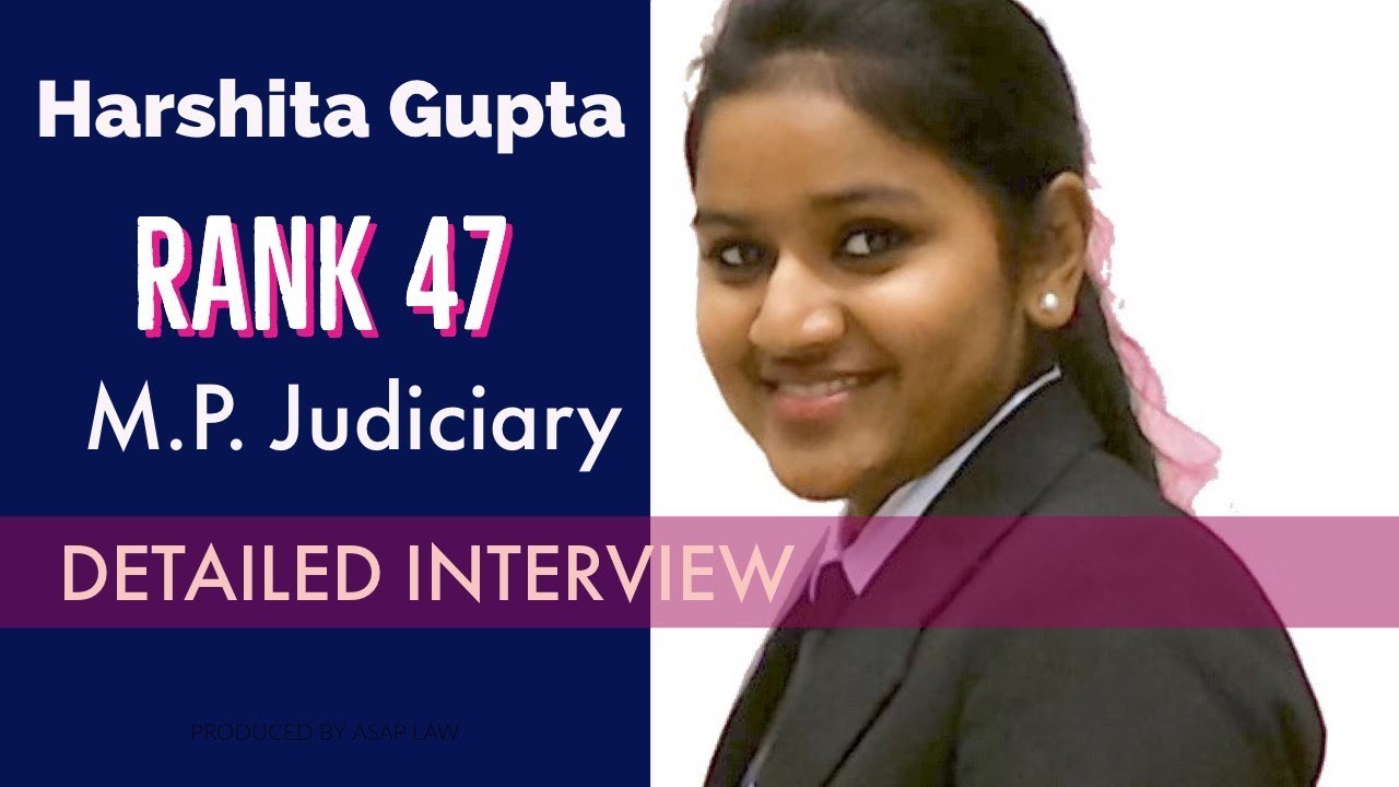 Harshita Gupta Rank 47 M.P. Judiciary - Detailed Interview - YouTube