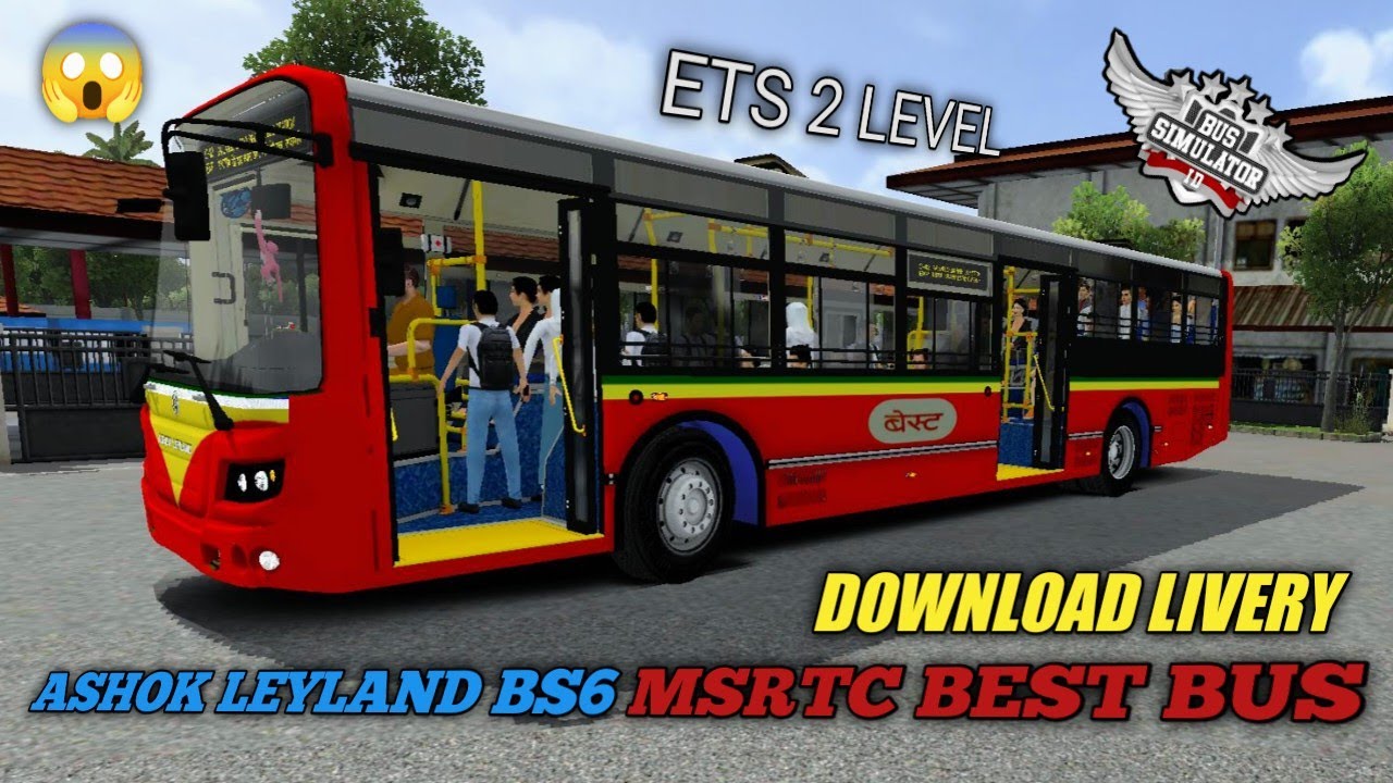 NEW MSRTC BS6 BEST BUS LIVERY DOWNLOAD||MTC LOW FLOOR BUS MOD || BUS ...