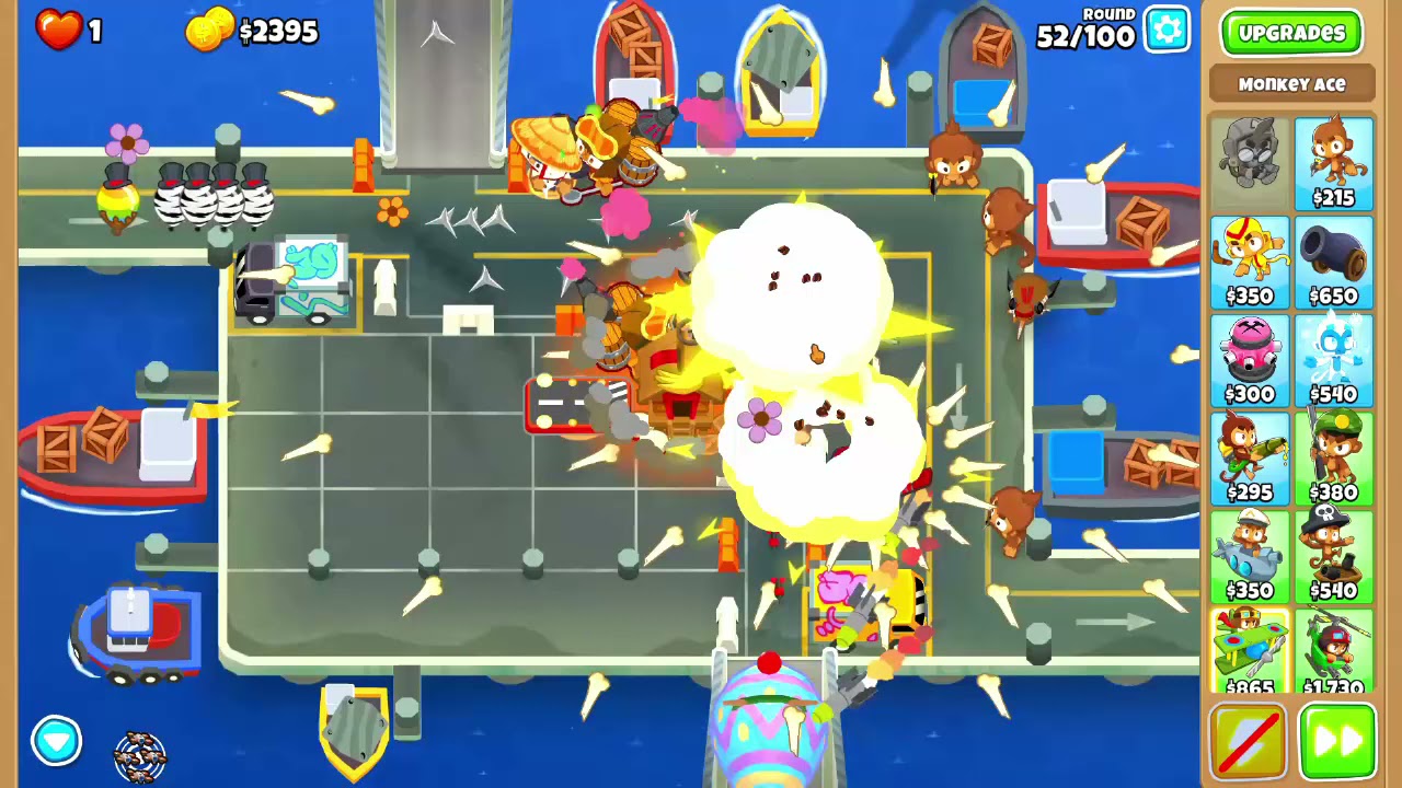 BTD6 - Cargo CHIMPS with Sky Shredder & Inferno Ring - YouTube