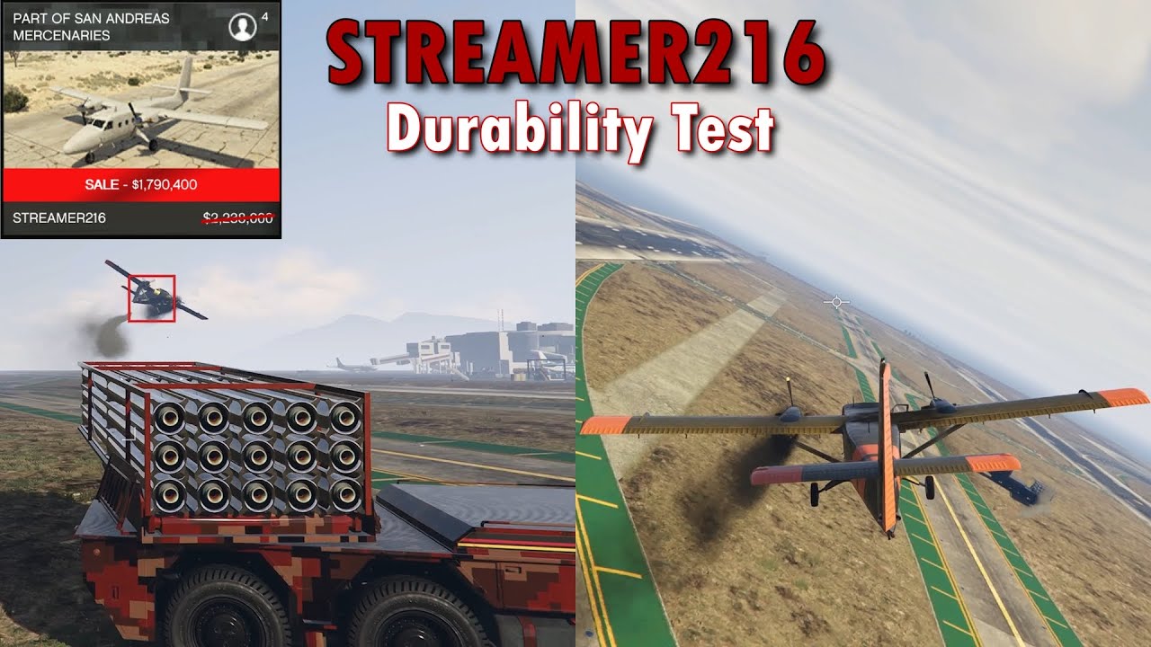NEW Plane Streamer216 Durability Test GTA5 Online - YouTube