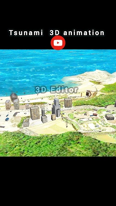 Tsunami 3d animation #shorts #tsunami - YouTube